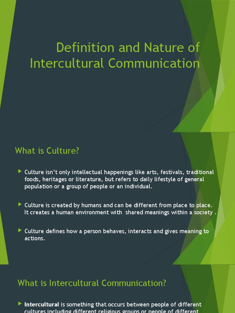 Definition and Nature of Intercultural Communication | PDF | Cross ...