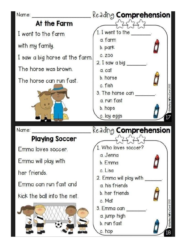 Reading Comprehension Worksheets For Grade 1 Pdf