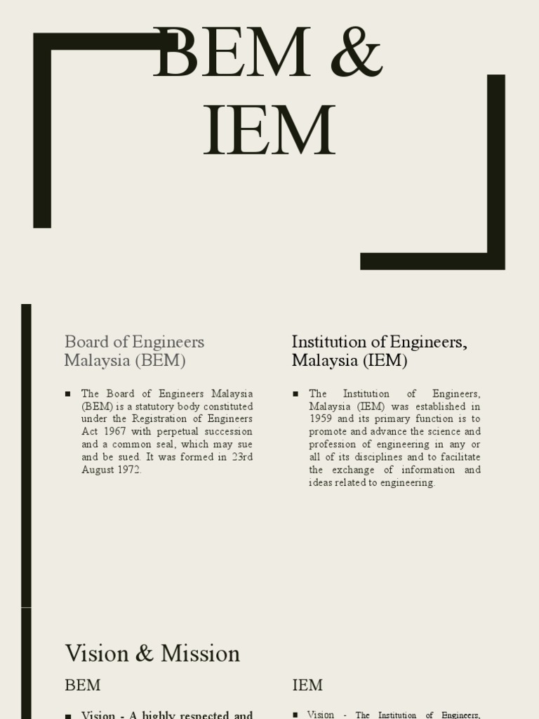 BEM and IEM | Download Free PDF | Engineer | Profession