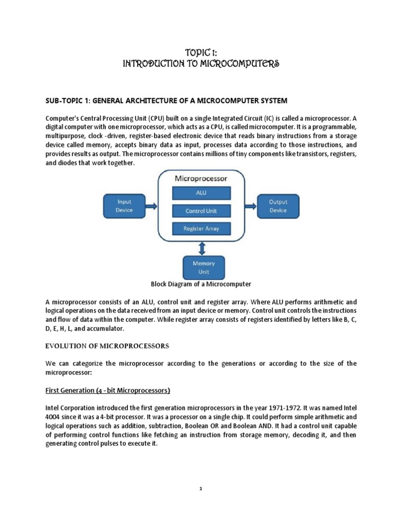 ITT430 - Topic 1 - Introduction To Microcomputer (20202) | PDF ...