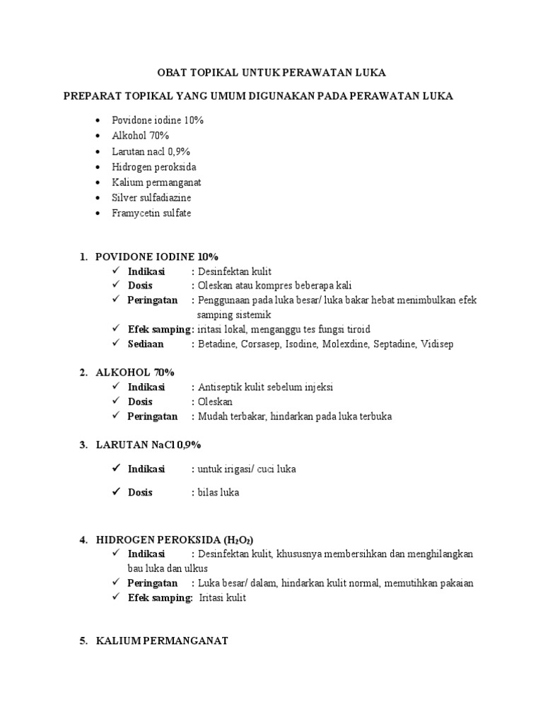 Obat Topikal Untuk Perawatan Luka | PDF