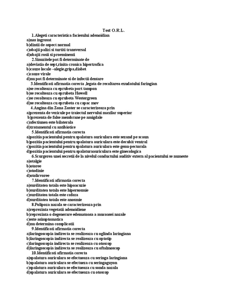 Test Orl | PDF