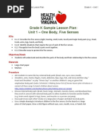 Lesson Plan Grade 1 Unit 1 - My Body | PDF | Lesson Plan | Cognitive ...