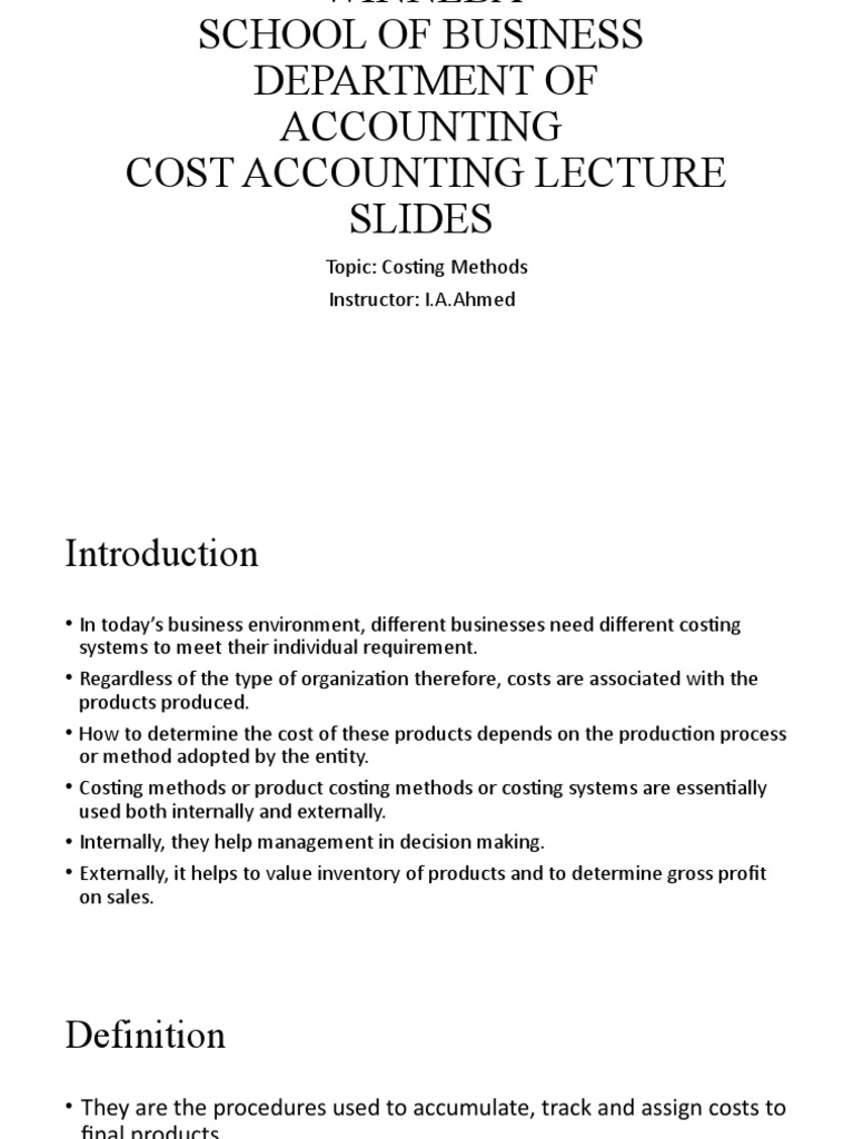 Costing Methods LMS UEW | PDF | Cost | Inventory