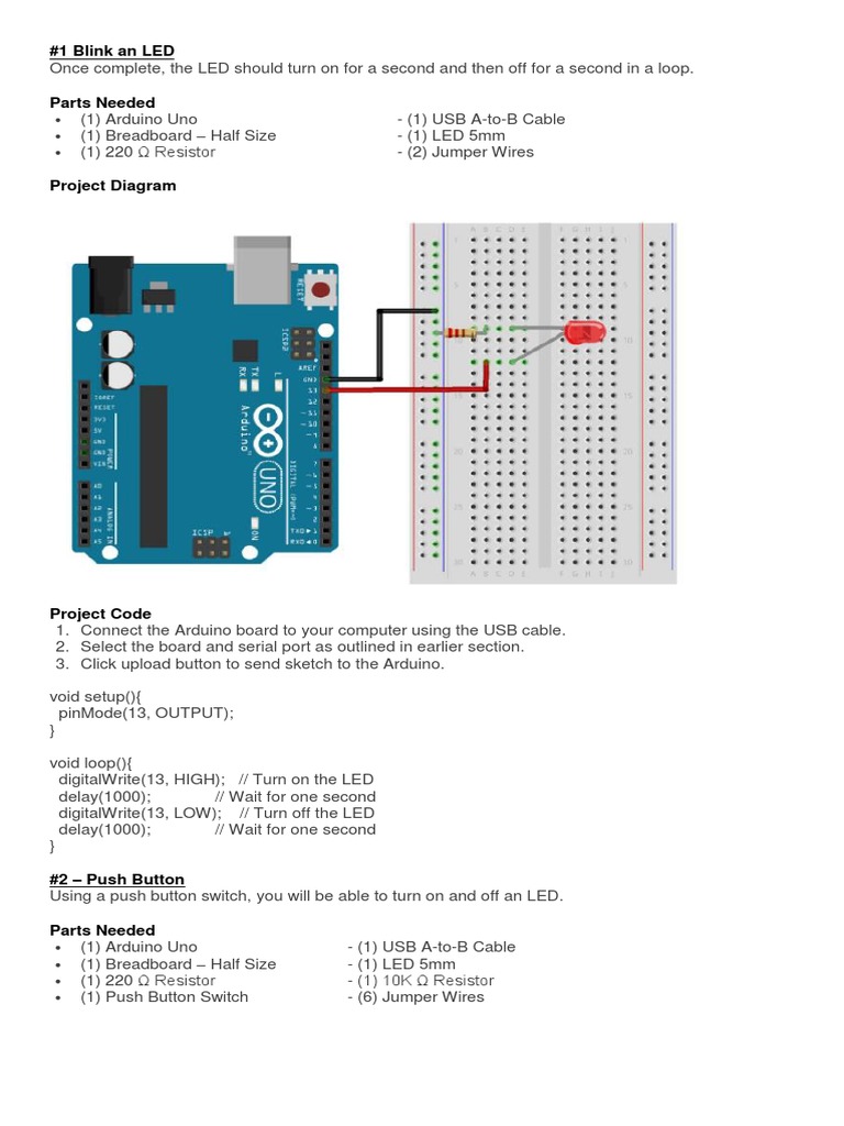#1 Blink An LED | PDF | Arduino | Rgb Color Model