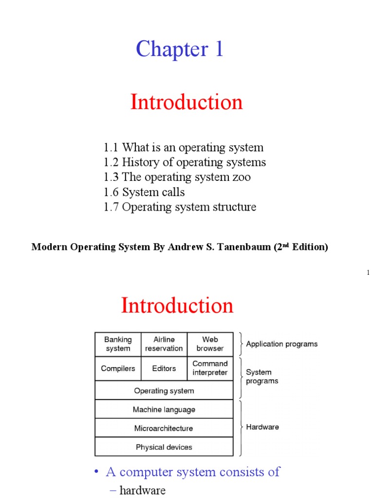 Chapter-01 Tanenbaum | PDF | Operating System | Computer Program