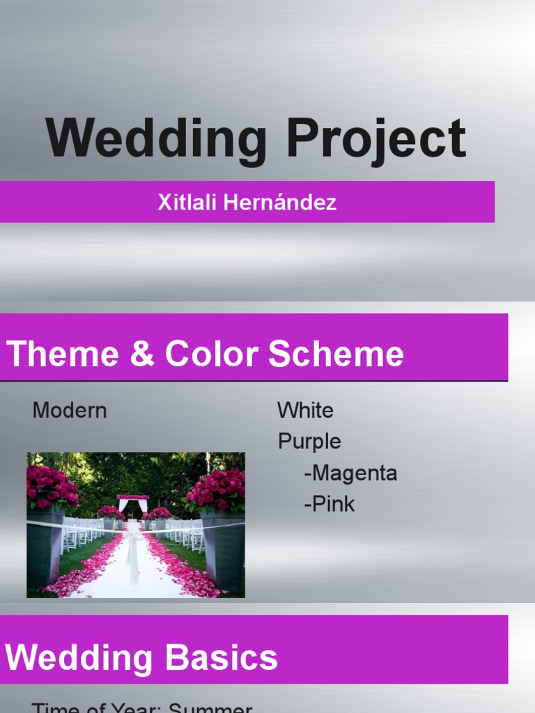 Wedding Project | PDF | Bridesmaid | Marriage, Unions And Partnerships