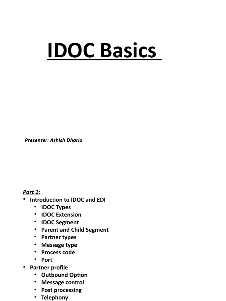 IDOC and EDI Fundamentals Guide | PDF | Electronic Data Interchange ...