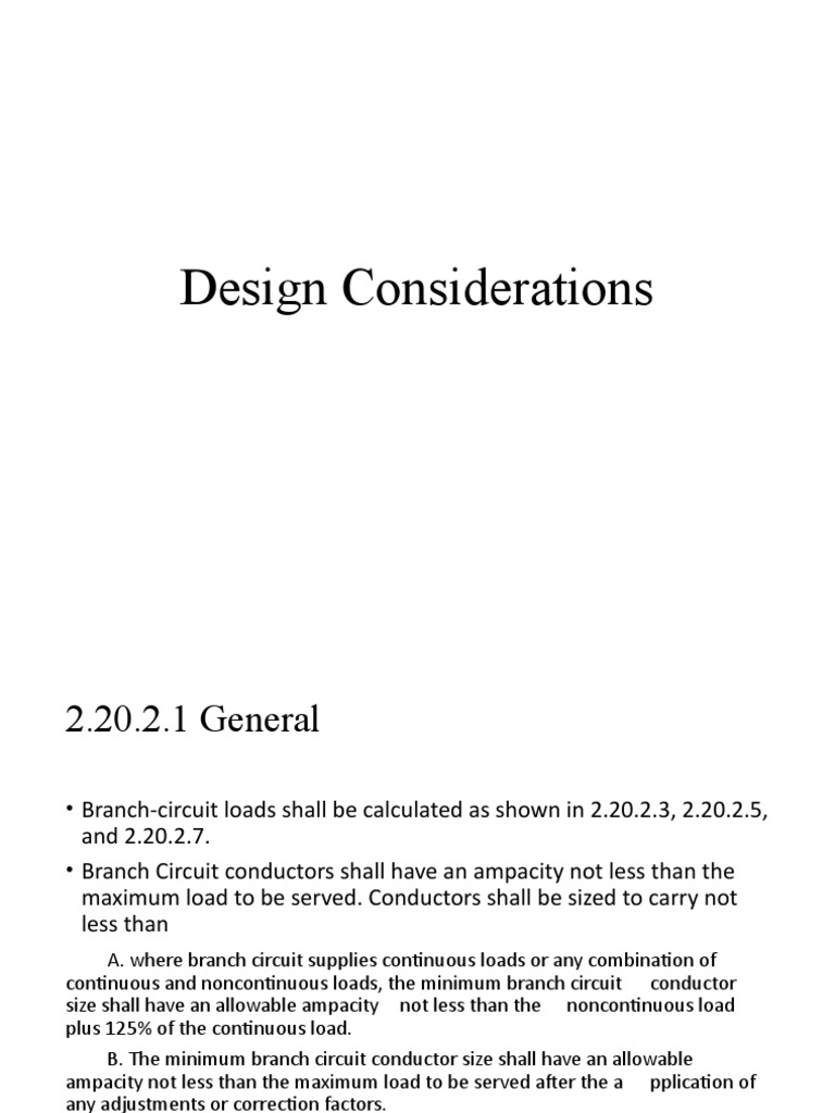 Design Considerations Based On PEC 2009 | PDF | Ac Power Plugs And ...