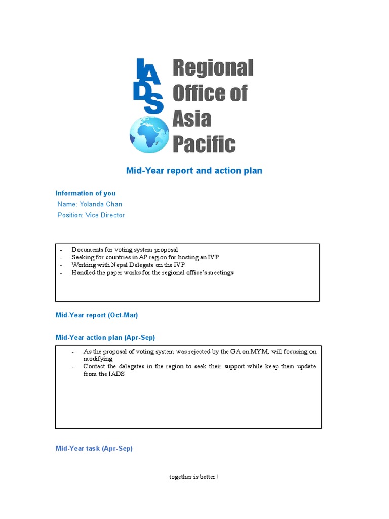 Mid-Year Report and Action Plan: Information of You | PDF | Career & Growth