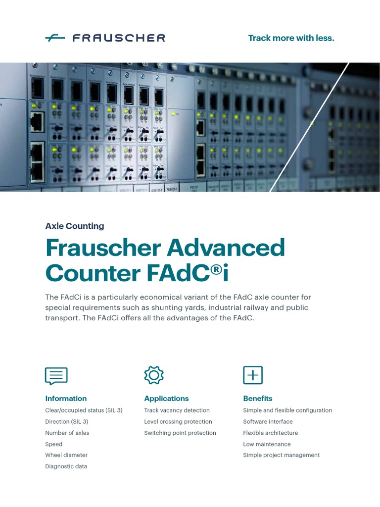 Frauscher Advanced Counter Fadc®I: Axle Counting | PDF | Manufactured ...