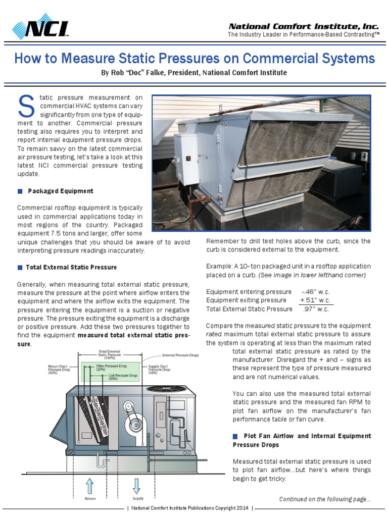 CommercialStaticPressureTestMethods PDF | PDF | Pressure | Applied And ...