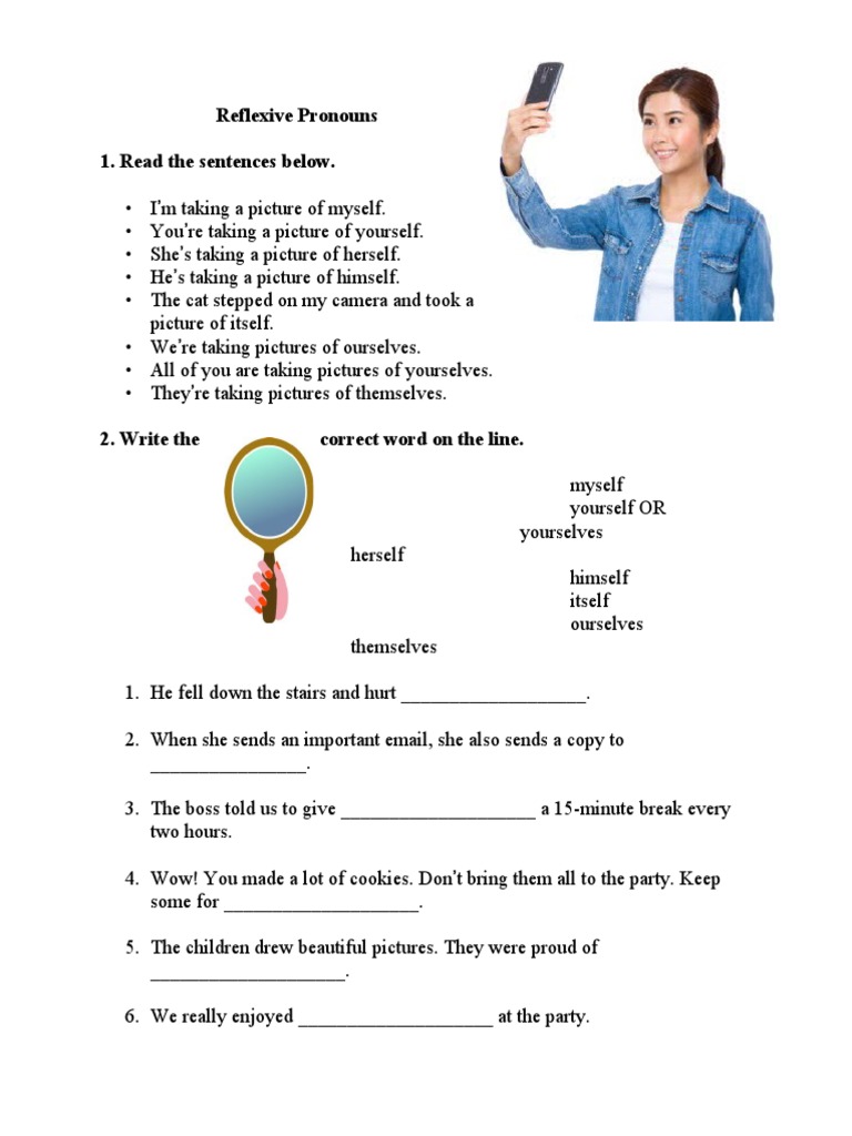 Reflexive Pronouns 1. Read The Sentences Below | PDF