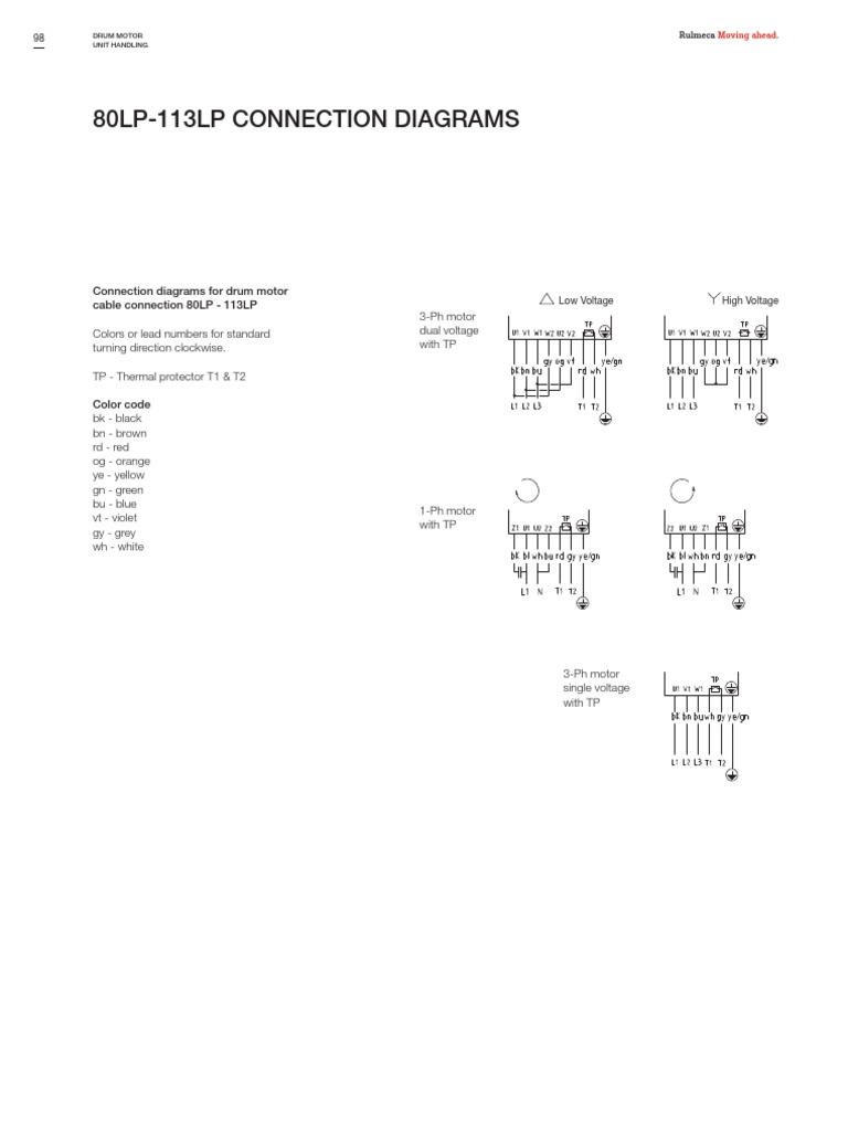 Drum Motor Wiring Connection Diagrams | PDF | Electricity ...