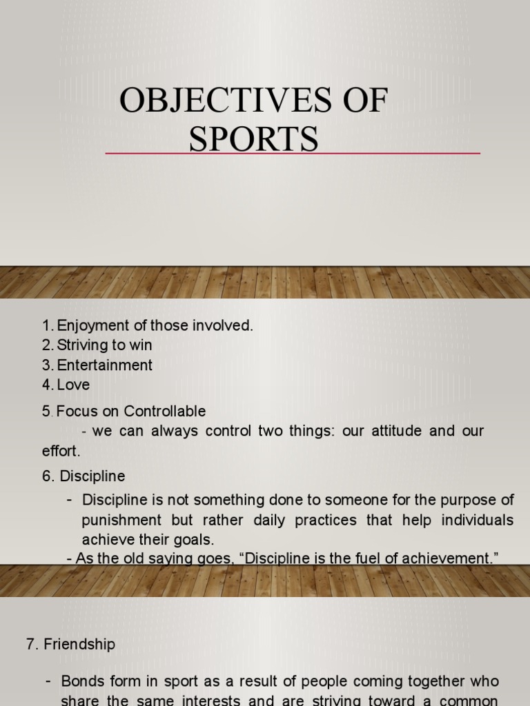 Objectives of Sports | PDF | Goal | Sports