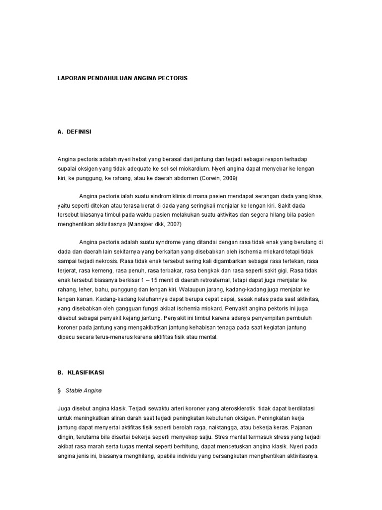 Panduan Lengkap Angina Pectoris | PDF | Sains & Matematika