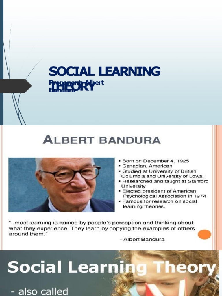 Social Learning Theory: Proponent: Albert Bandura | PDF | Behaviorism ...