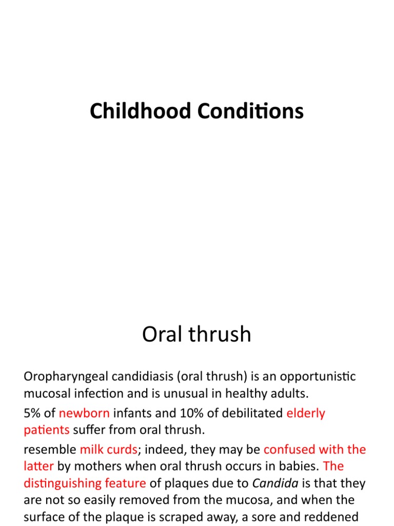 Oral Thrush in Children: Symptoms & Care | PDF | Wellness