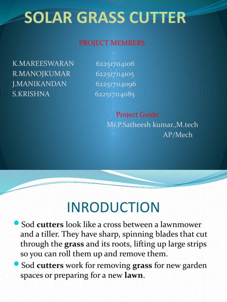 Solar-Powered Grass Cutter Project | PDF