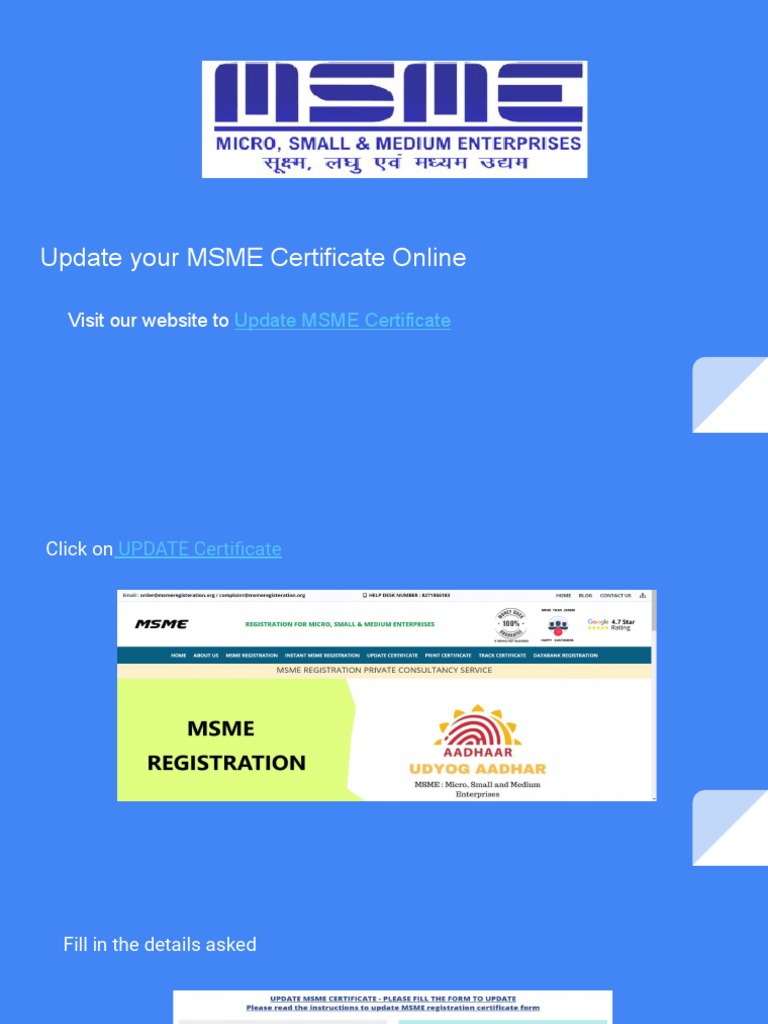 Update MSME Certificate | PDF