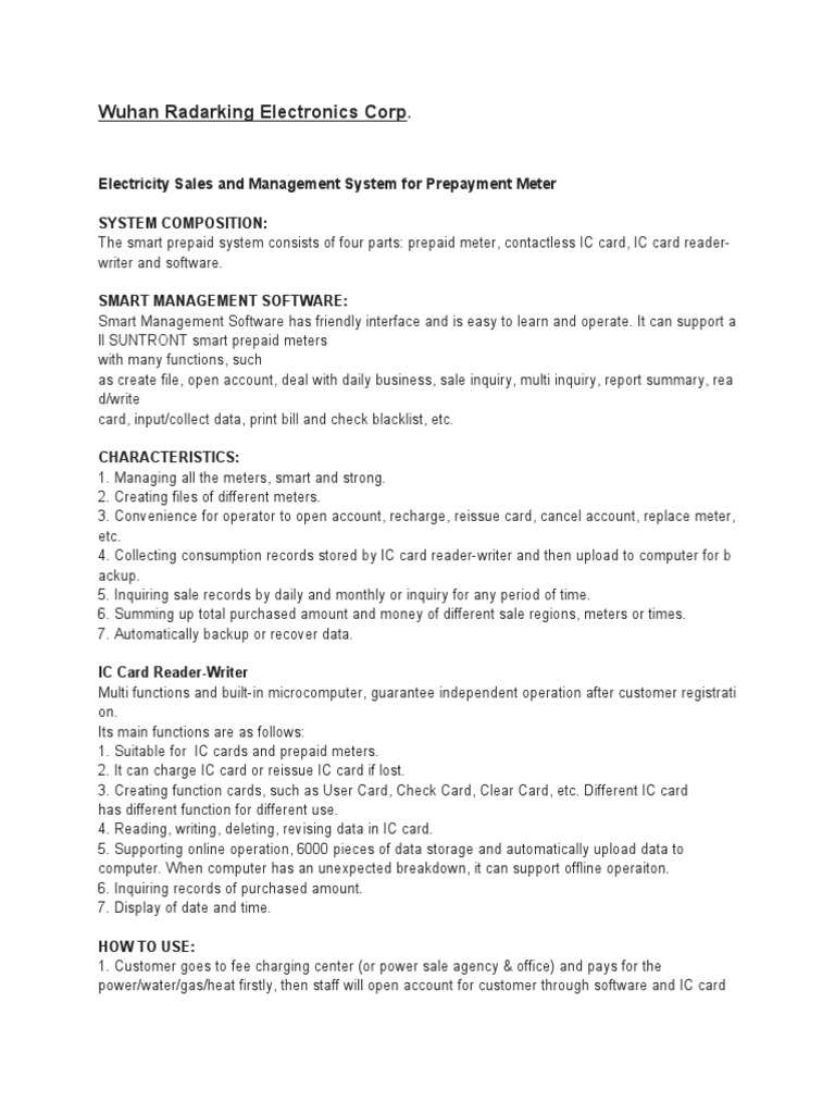Electricity Sales and Management System For Prepayment Meter | Download ...