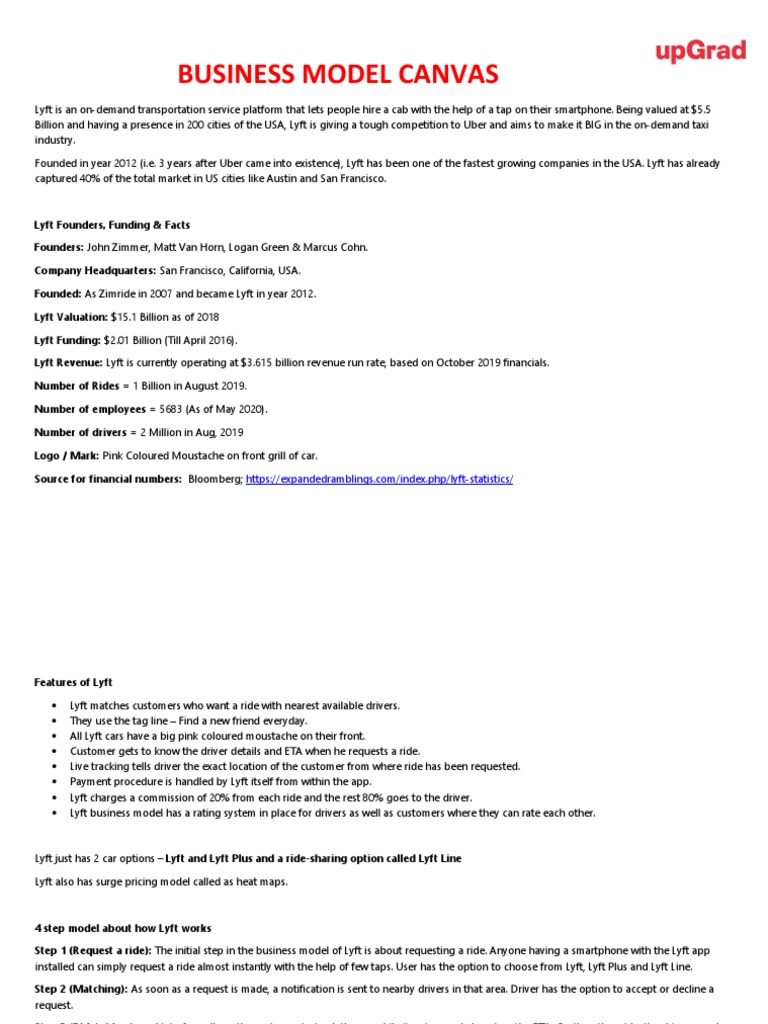 Lyft's Business Model Overview | PDF | Lyft | Taxicab