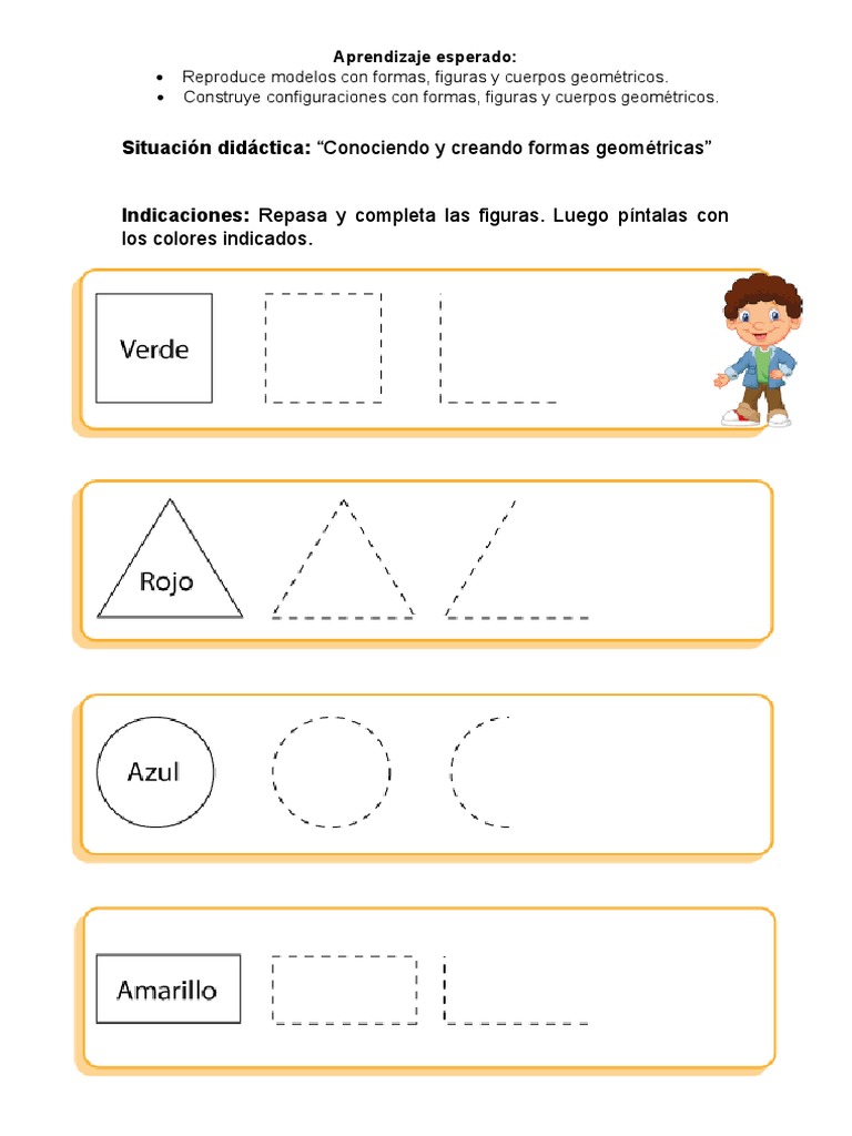 Figuras Geometricas Completar Y Colorear Pdf 