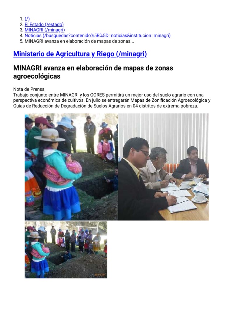 MINAGRI Avanza en Elaboración de Mapas de Zonas Agroecológicas ...