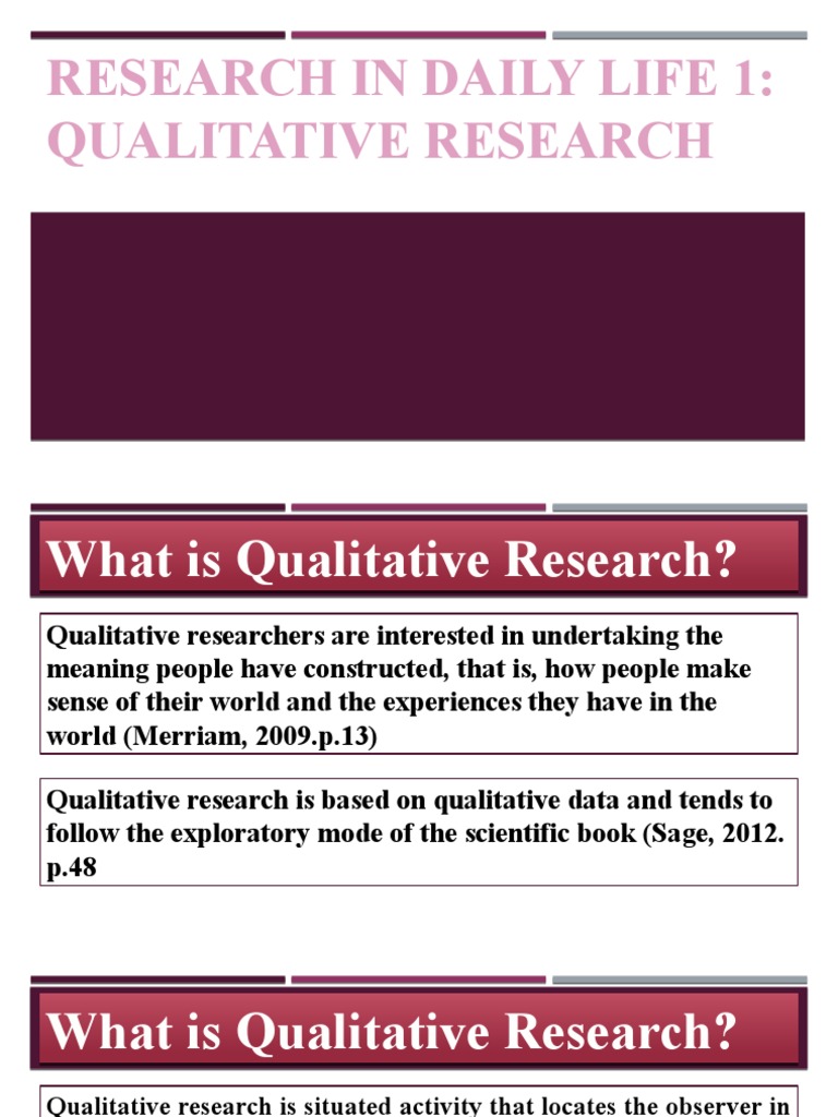 Research in Daily Life 1.2 | PDF | Qualitative Research | Data