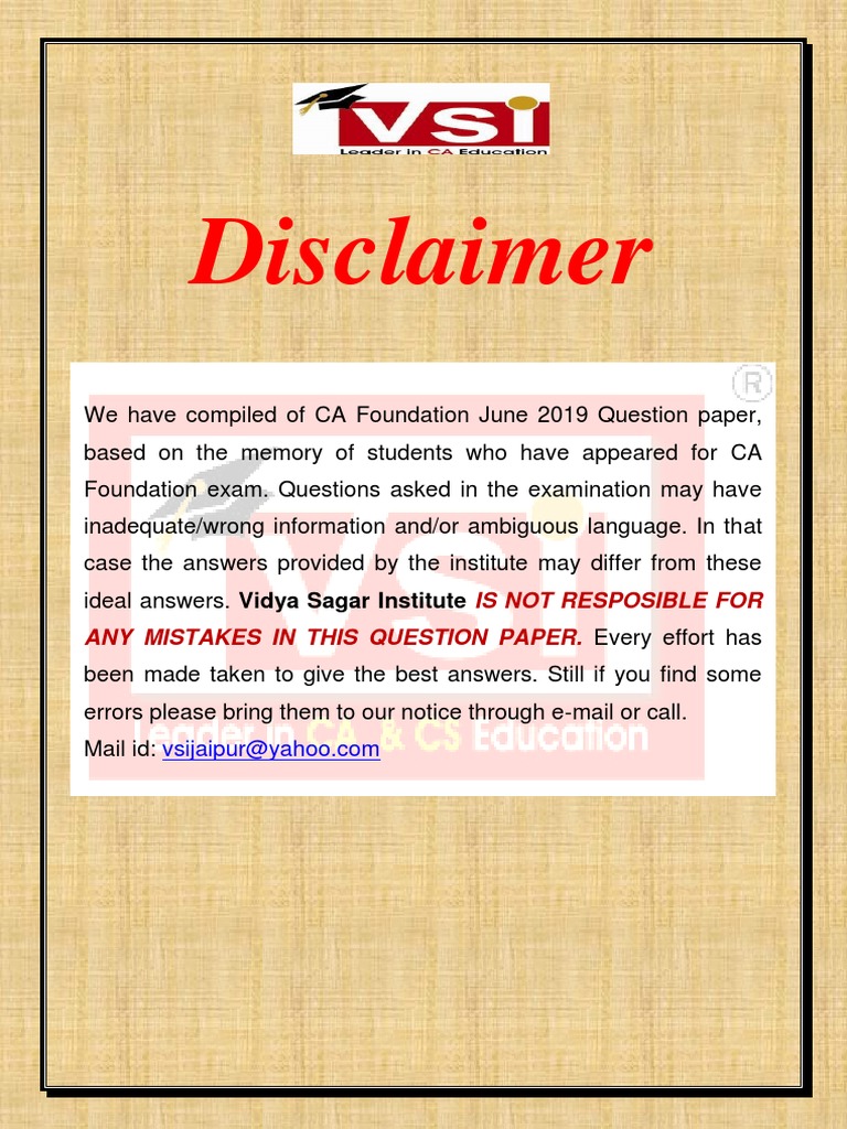 CA Foundation Economics Paper June 2019 | PDF | Demand | Price ...