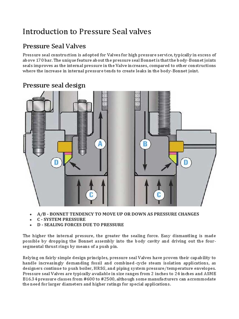 Introduction To Pressure Seal Valves | PDF | Valve | Mechanical Engineering