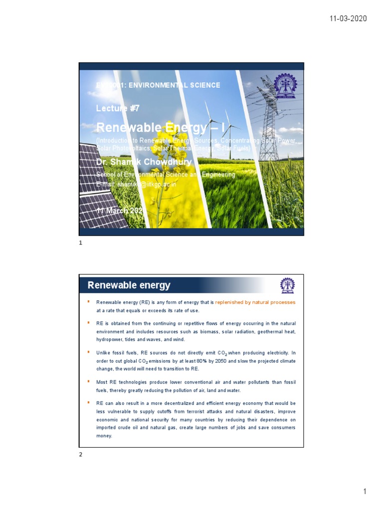 Introduction to Renewable Energy Sources | PDF | Solar Energy | Solar Power