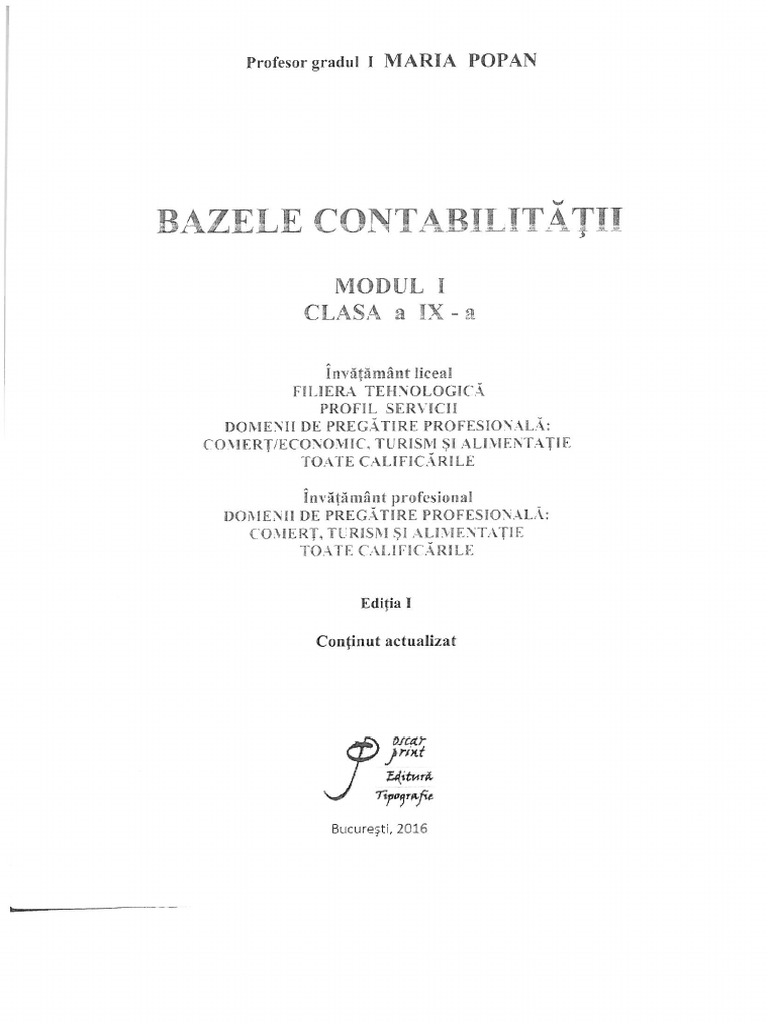 Bazele Contabiltatii Modul 1 | PDF