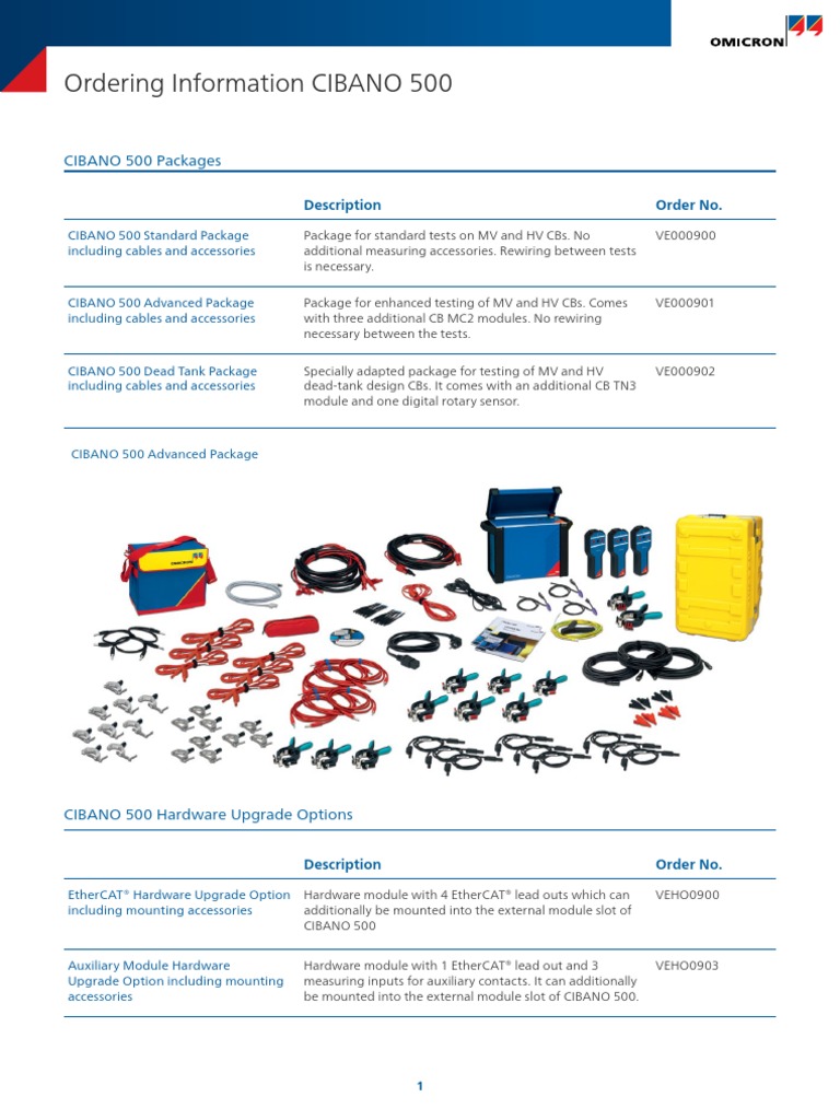 CIBANO 500 Ordering Information ENU | PDF | Equipment | Electromagnetism