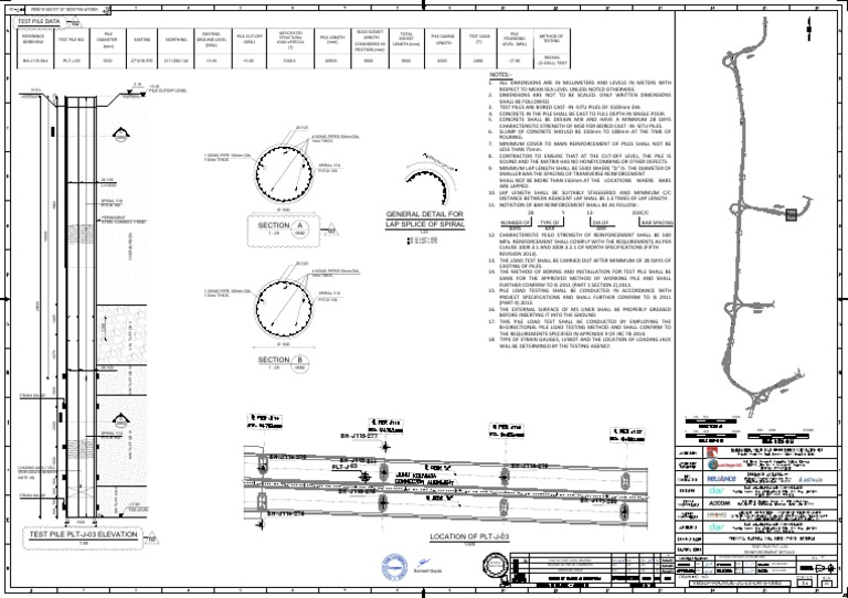 General Detail For Lap Splice of Spiral A Section: Notes | Download ...