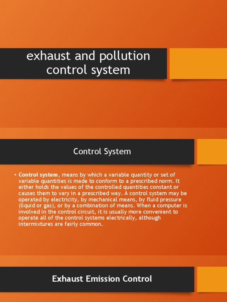 Exhaust and Pollution Control System | PDF | Exhaust Gas | Gases