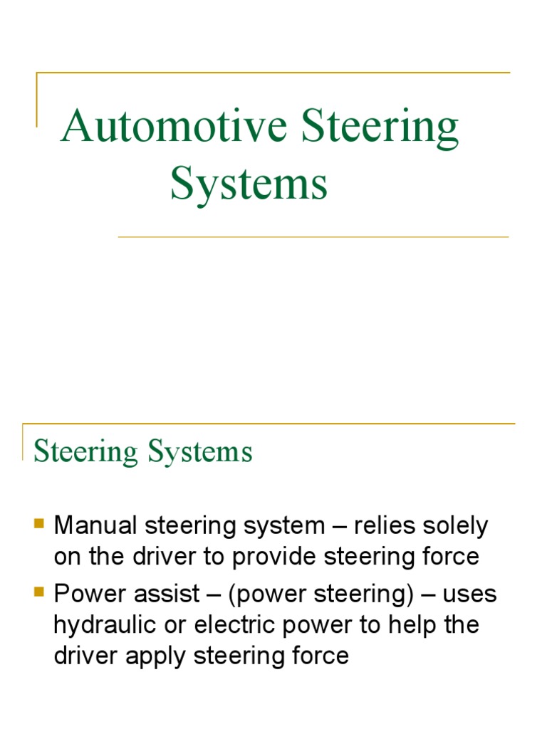 Automotive Steering Systems | PDF | Steering | Gear