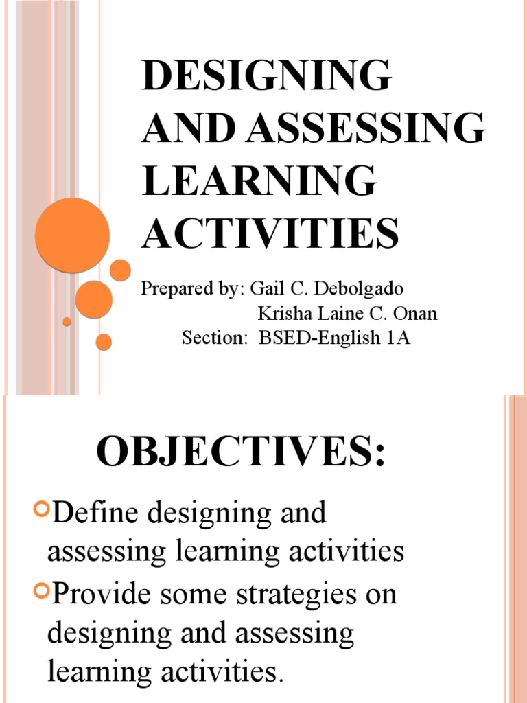 Diversity in Designing and Assessing Learning Activities | PDF ...