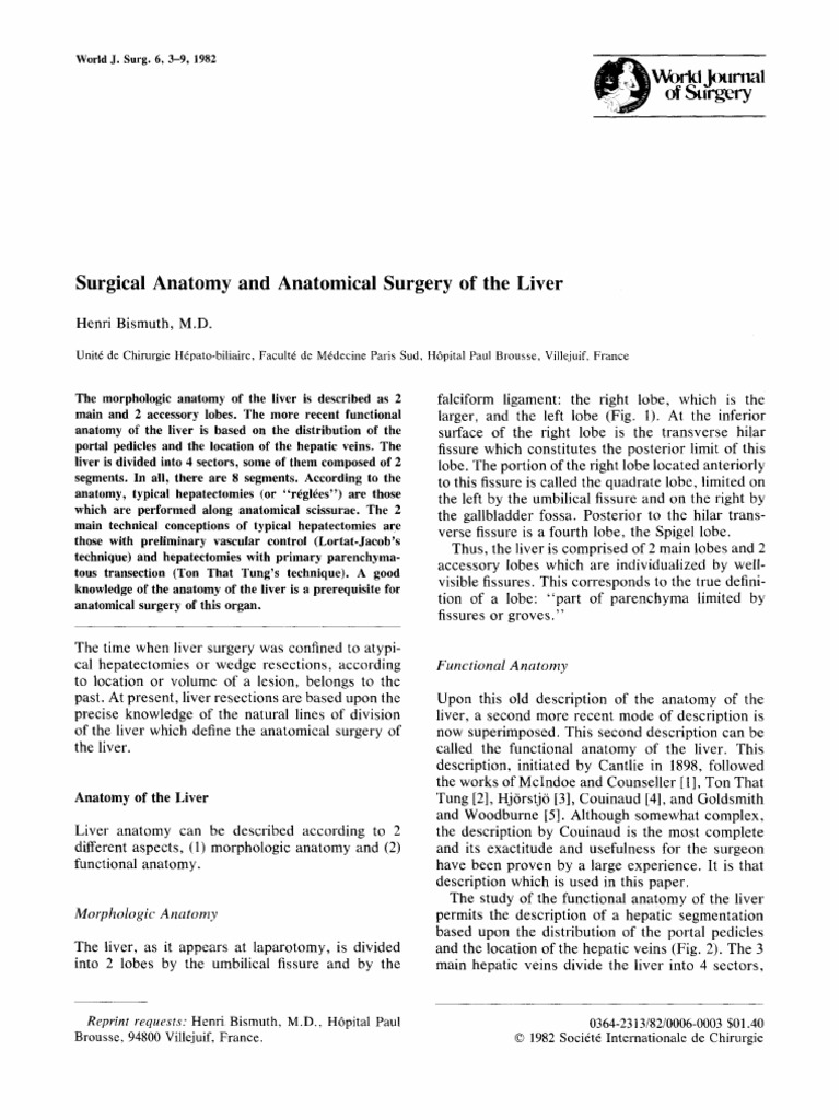 Surgical Anatomy and Anatomical Surgery of The Liver | PDF | Exocrine ...