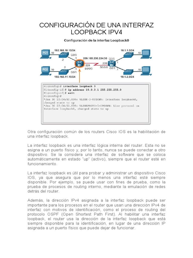 Configuración de Una Interfaz Loopback | PDF