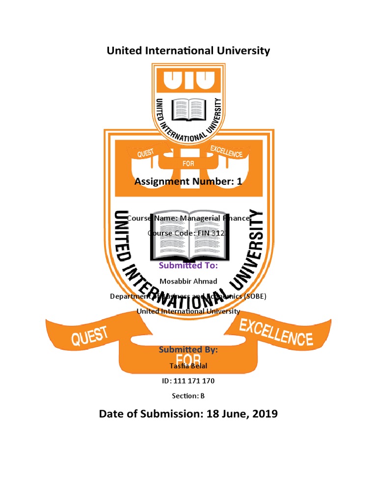 United International University: Assignment Number: 1 | PDF
