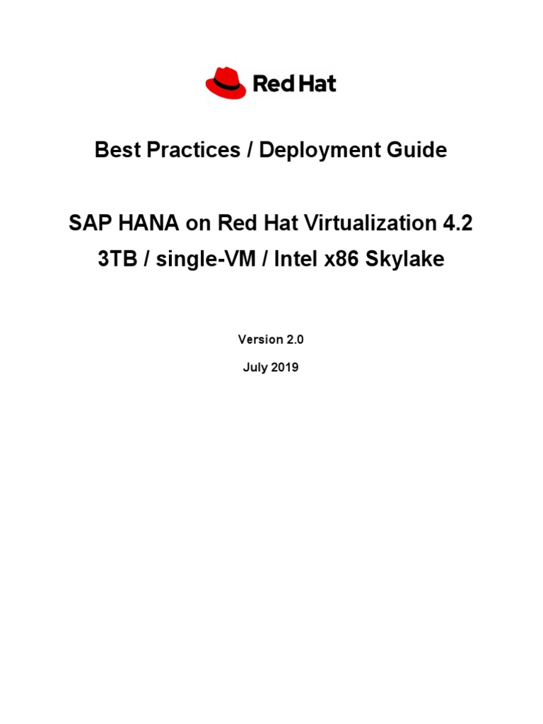 Best Practices / Deployment Guide SAP HANA On Red Hat Virtualization 4. ...