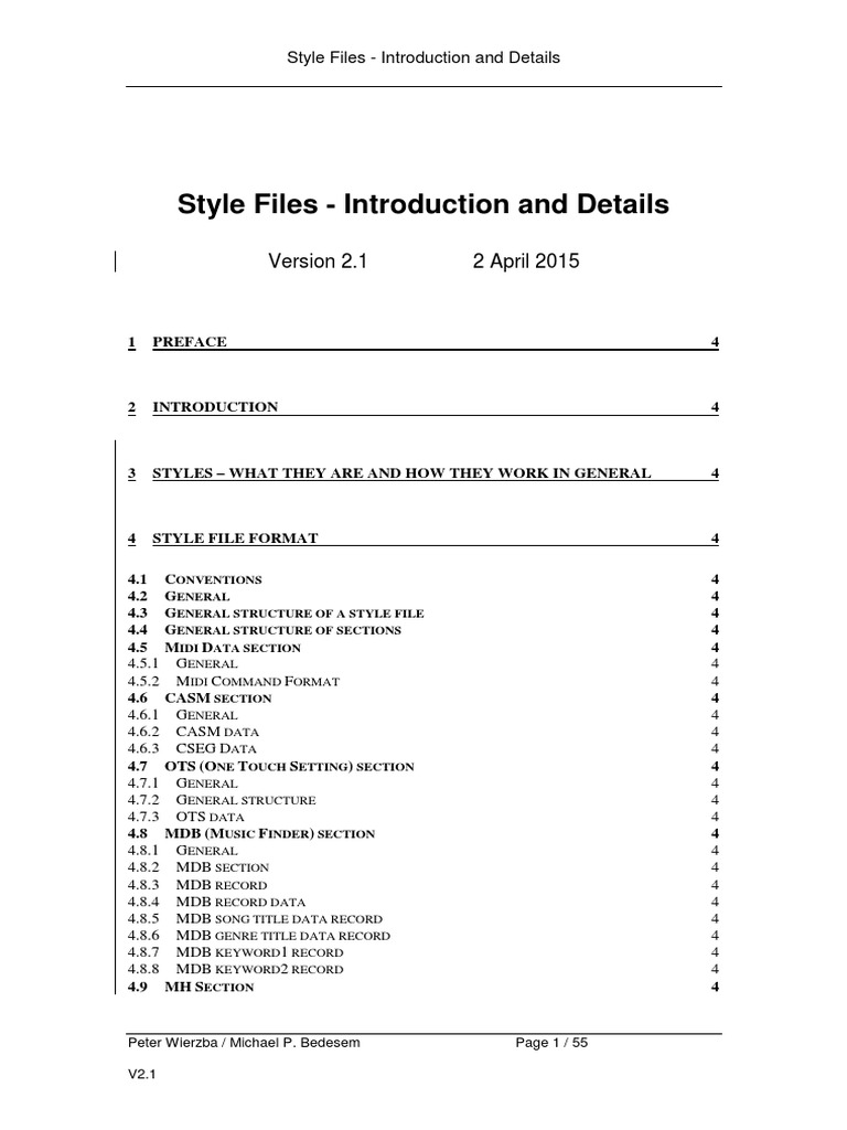 Style Files - Introduction and Details: 2 April 2015 | PDF | File ...