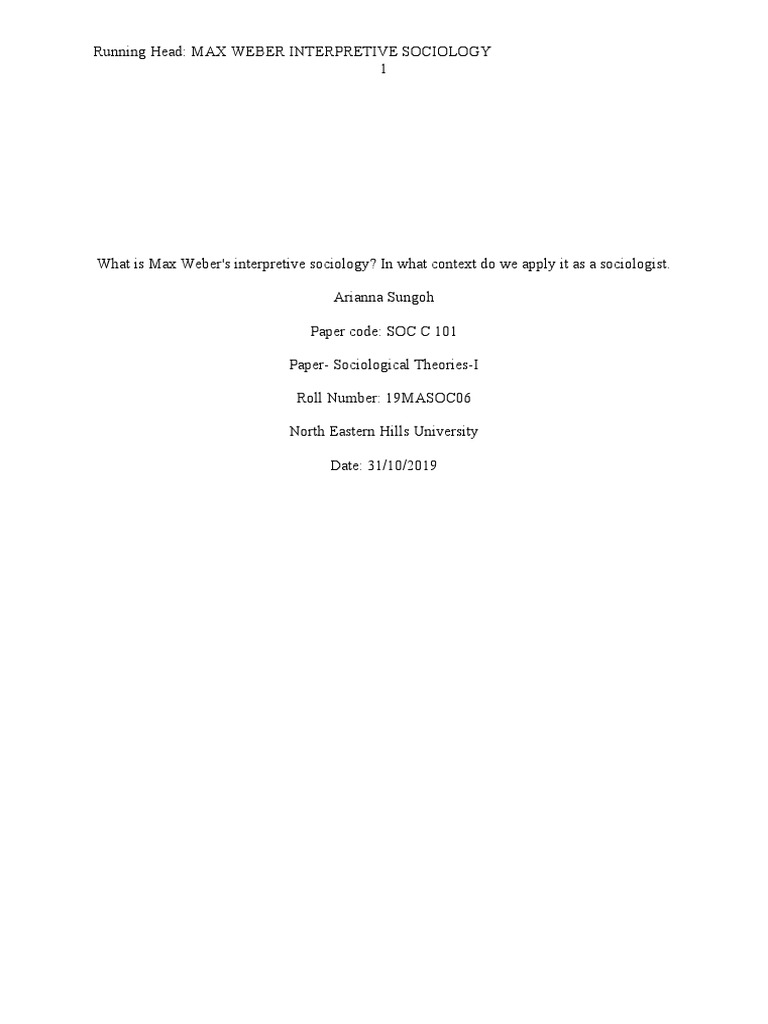 Max Weber's Interpretive Sociology Explained | PDF | Sociology | Max Weber