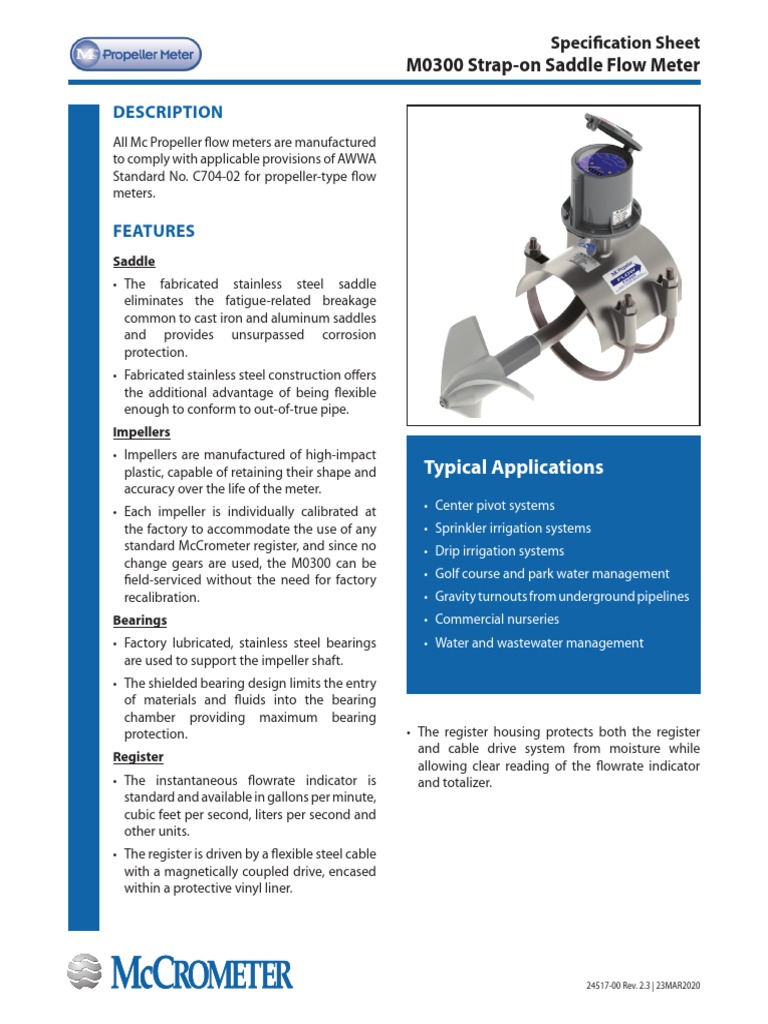 Description: M0300 Strap-On Saddle Flow Meter | PDF | Flow Measurement ...