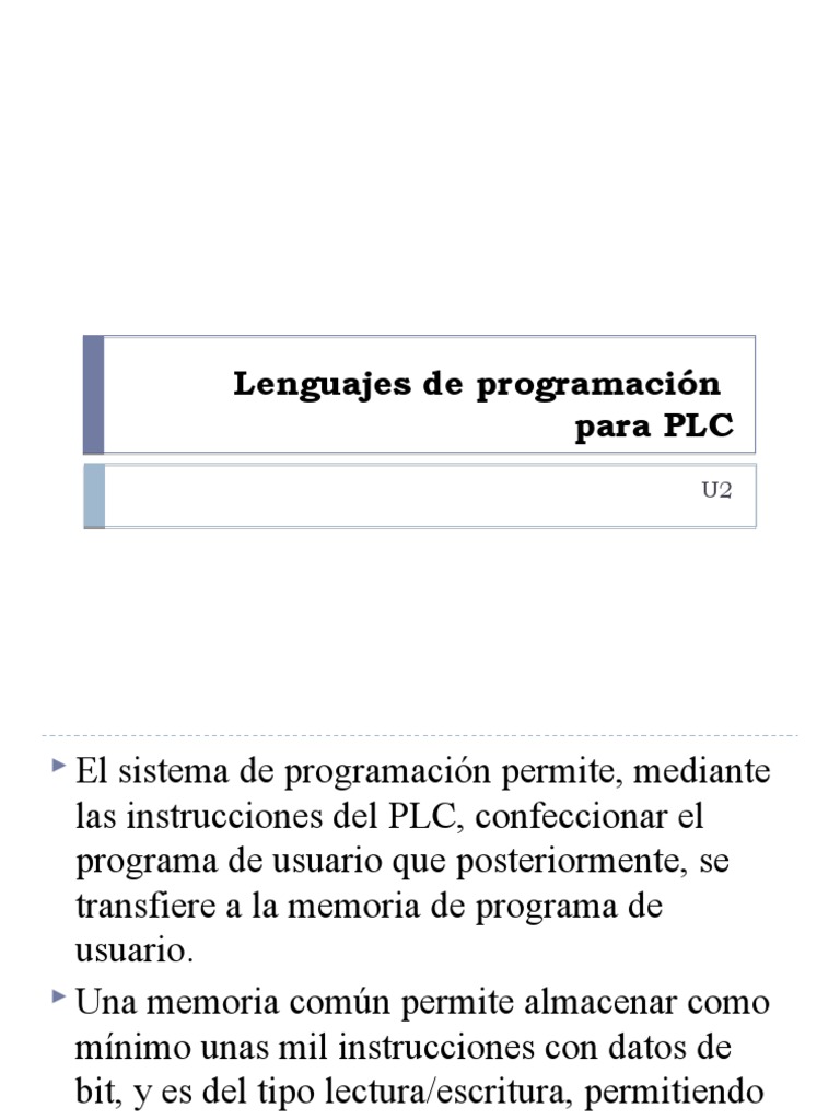 02-Lenguajes de Programación PLC | PDF | Lenguaje de programación | Programa de computadora