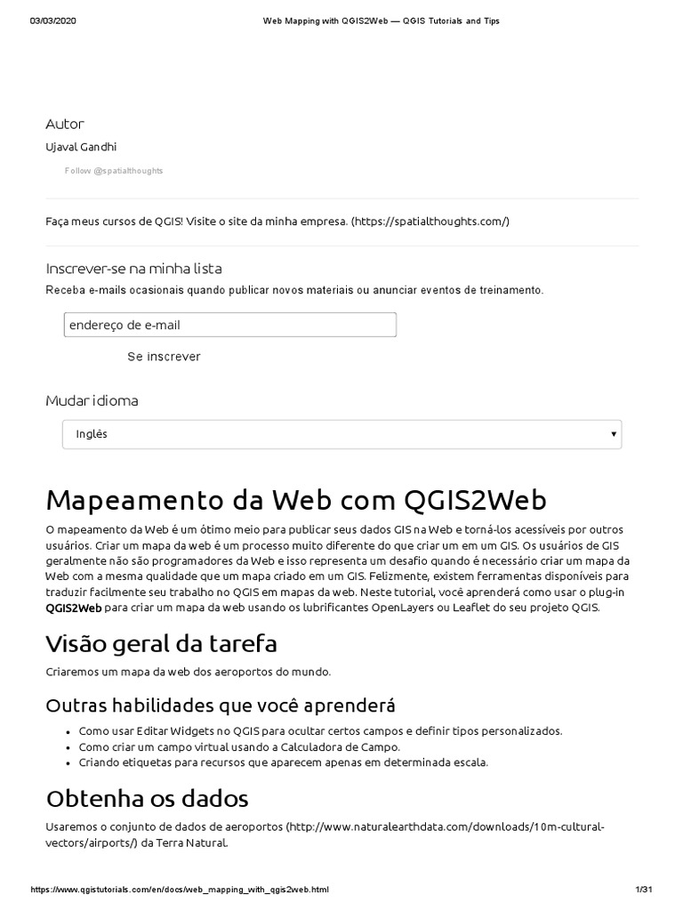 Web Mapping With QGIS2Web - QGIS Tutorials and Tips PDF | PDF | Rede mundial de computadores ...