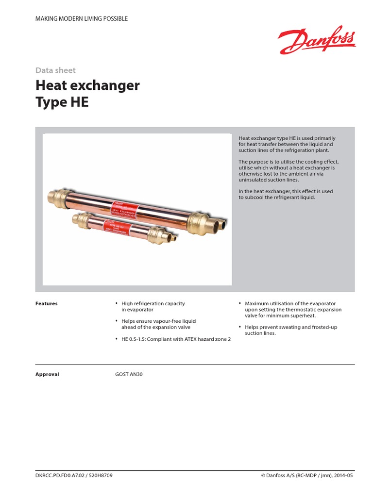 Heat Exchanger Type HE: Data Sheet | PDF | Heat Exchanger | Atmospheric ...