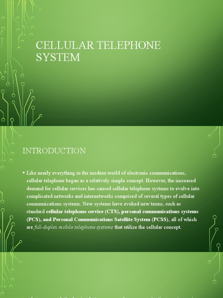 Cellular Telephone System Intro ANTE | PDF | Cellular Network | Duplex (Telecommunications)