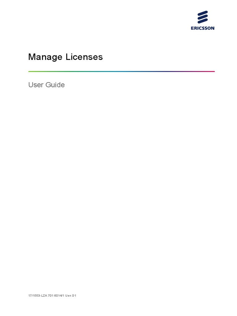 Manage Licenses: User Guide | PDF | Backup | License